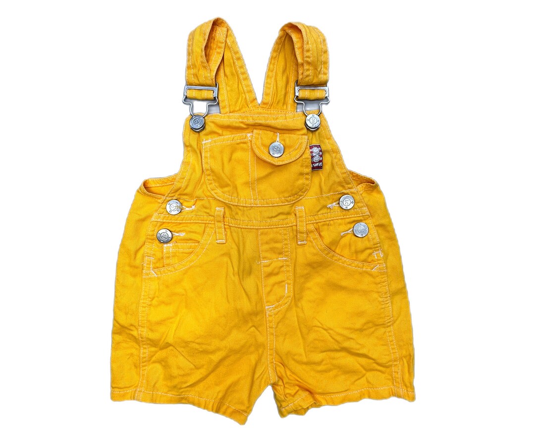 Vintage 1990s Bright Yellow Shortalls 69 Months - Etsy