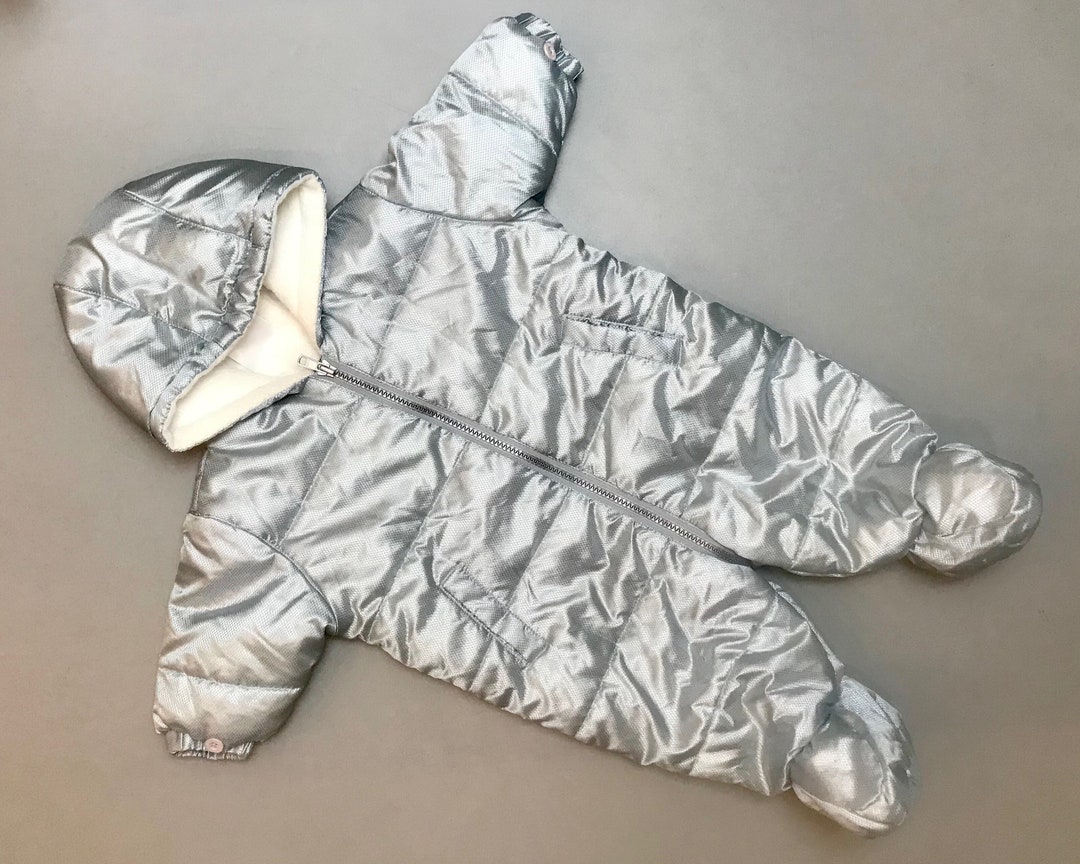 Vintage 1990s Silver Snowsuit Baby Girl 3-6 Months 1990s Retro Ski ...