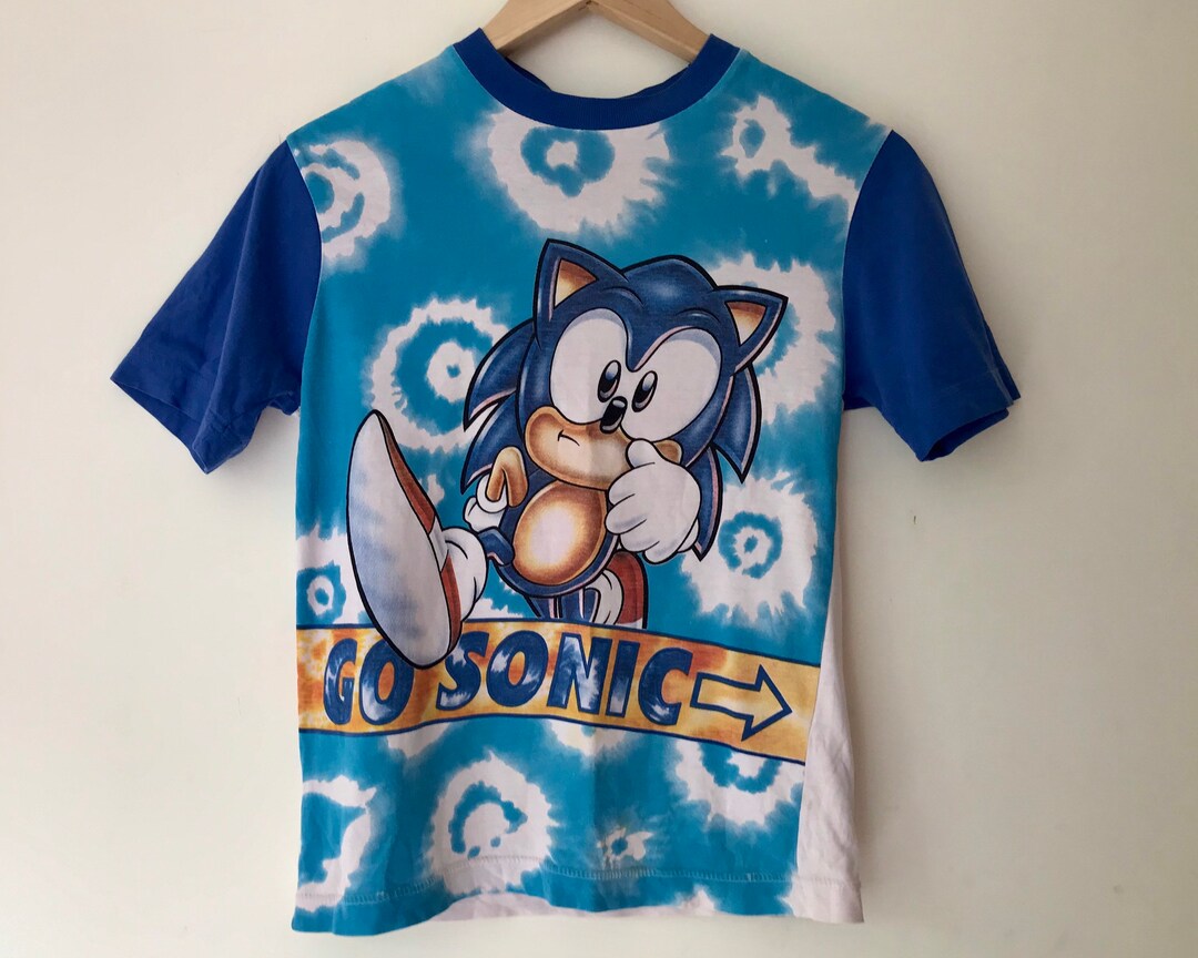 Vintage 90s Sonic the Hedgehog T Shirt 7-8 Years Boy Girl Kids Sega ...