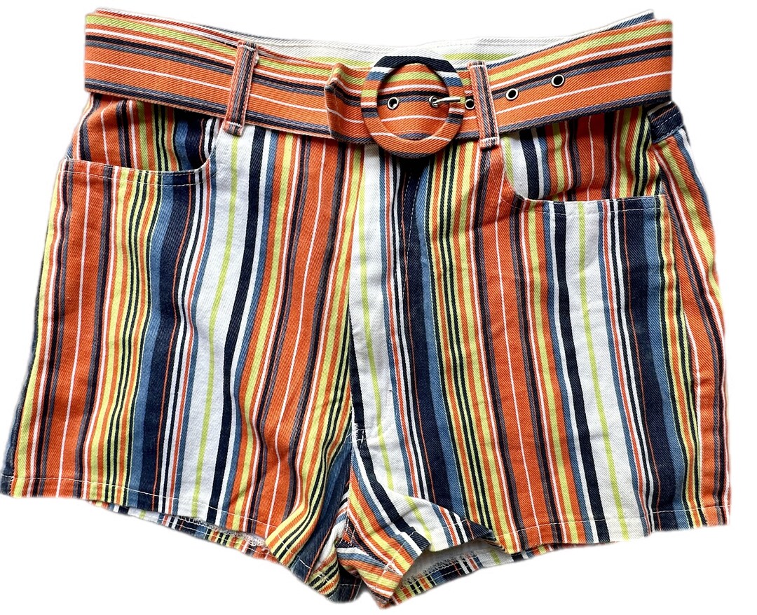 Vintage 1990s Striped Shorts Girls Shorts 13-14 Years Retro High ...
