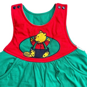 Bright 1990s Colour Block Bear Padded Overalls 9-12 Months - Etsy