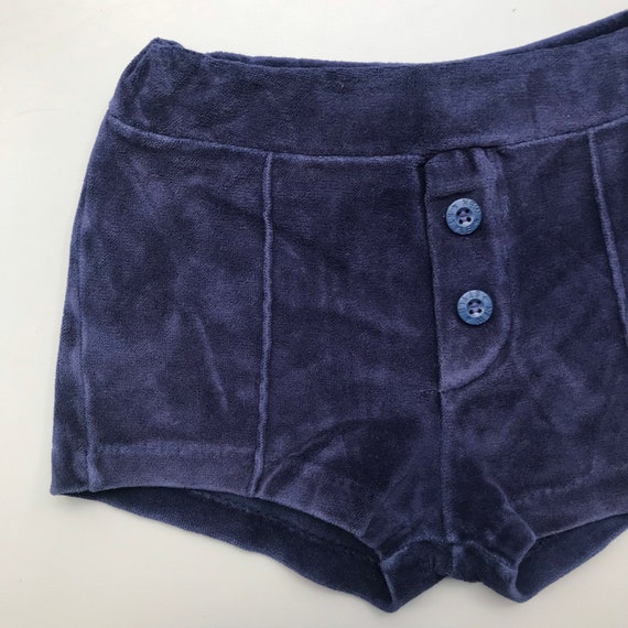 Vintage velour shorts 4 5 6 years girl boy navy blue … - Gem