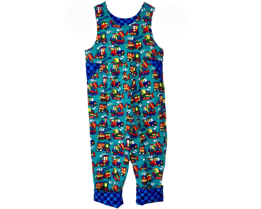 Vintage Bright Reversible Overalls 18-24 Months - Etsy