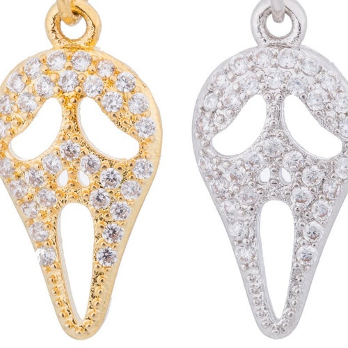 Dainty Gold Filled Scream Movie Mask Scary Halloween - Etsy