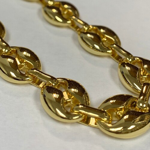 Both Faces Rolo Chain 24K Gold by Yard Fancy Link Chain - Etsy