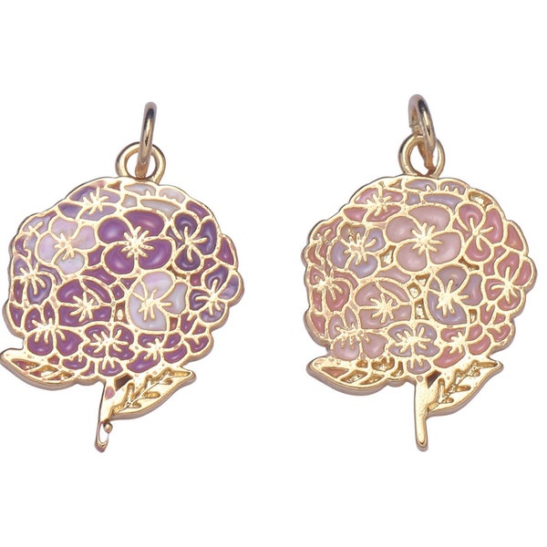 Hydrangea Charms - Etsy