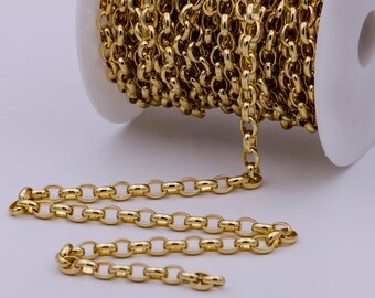 24K Gold Chunky Curb Chain by Yard Cuban Curb Chain by Foot - Etsy