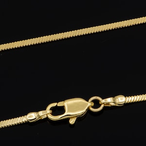 1pc 16'' Ready to Use 24K Gold Cocoon Necklace Chain,layer Flat Snake ...