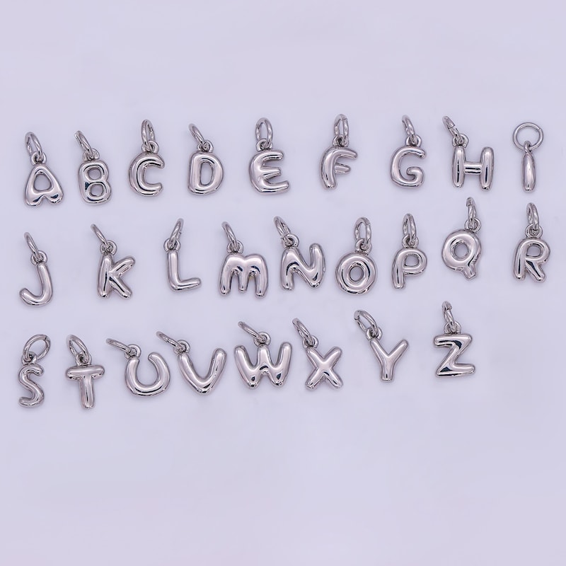 Silver Slider Initial - Etsy