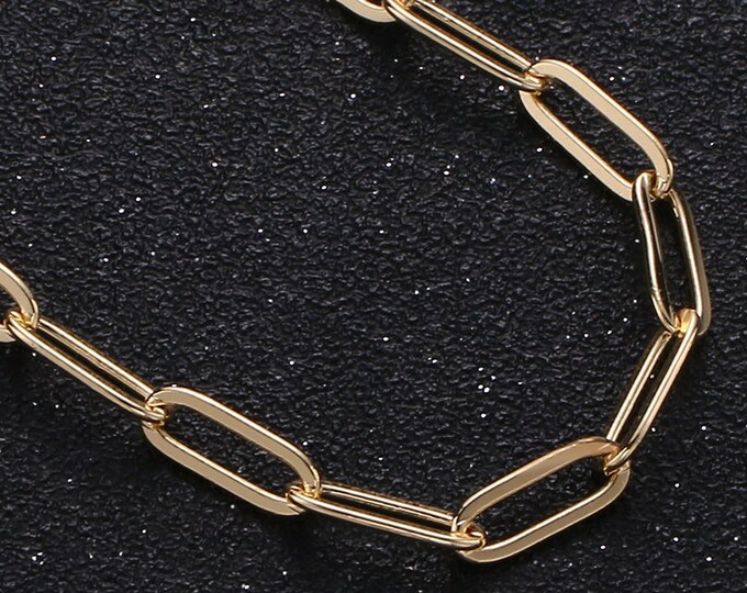 24K Gold Rolo Cable Paperclip Chain by Yard Link Cable Rolo - Etsy