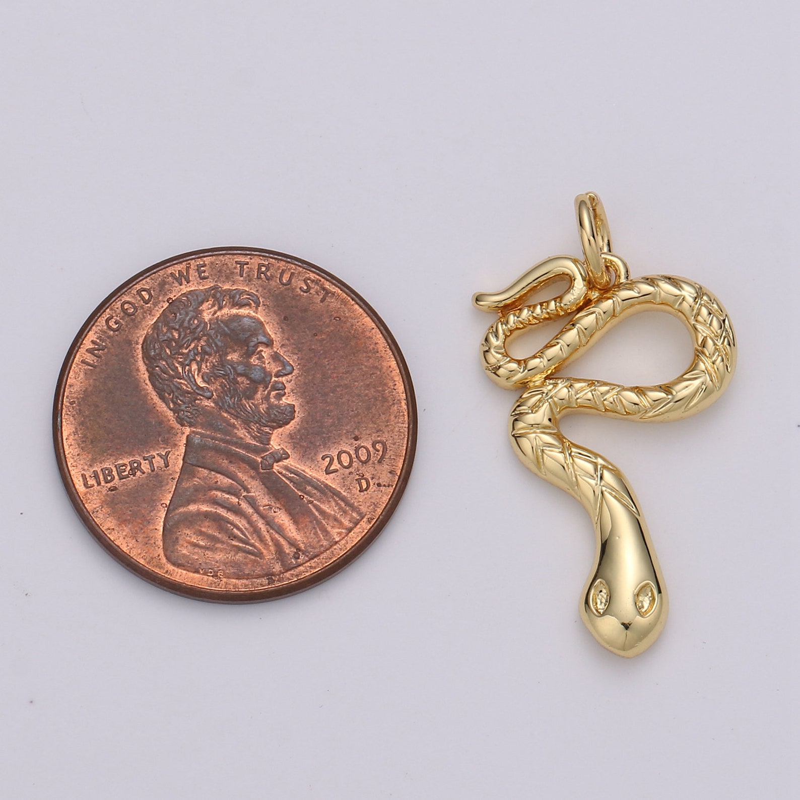 1pc 14k Gold Snake Charm, Gold Snake Pendant Charm, Charm, for Serpent ...