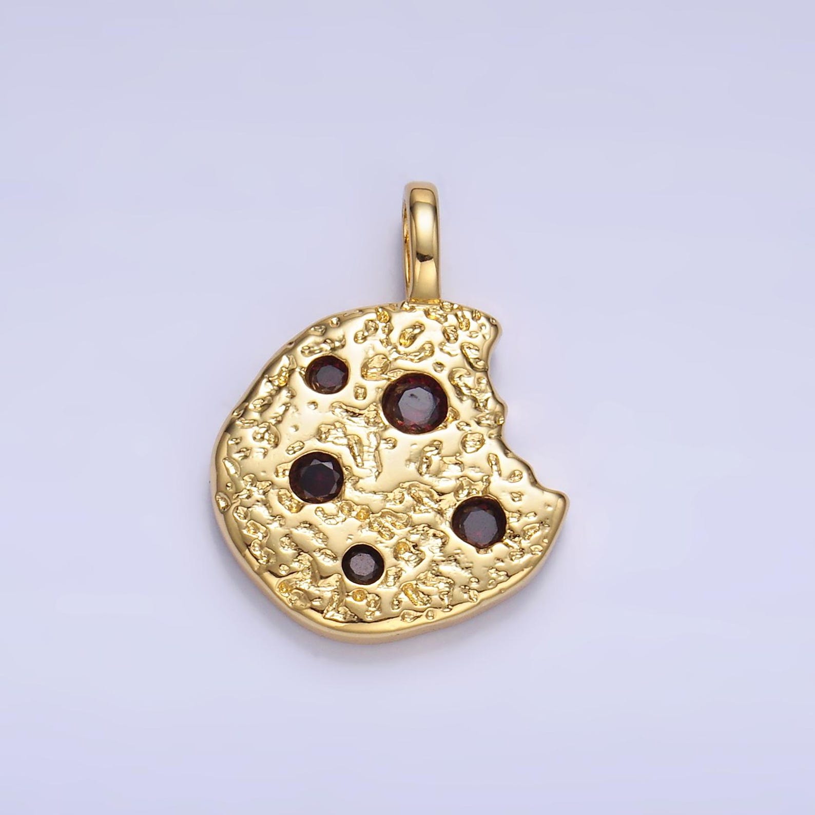 Gold Chocolate Chip Cookie Charm With CZ Snack Pendant Foodie Food ...
