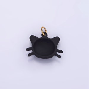 Dainty Black Cat Charm Mini Cartoon Cat Pendants Enamel Halloween Charm ...