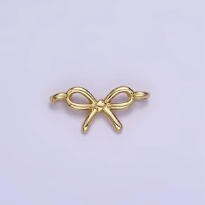 Mini 14k Gold Filled Bow Charm Connector 11mm Tiny Bow Link Connector ...
