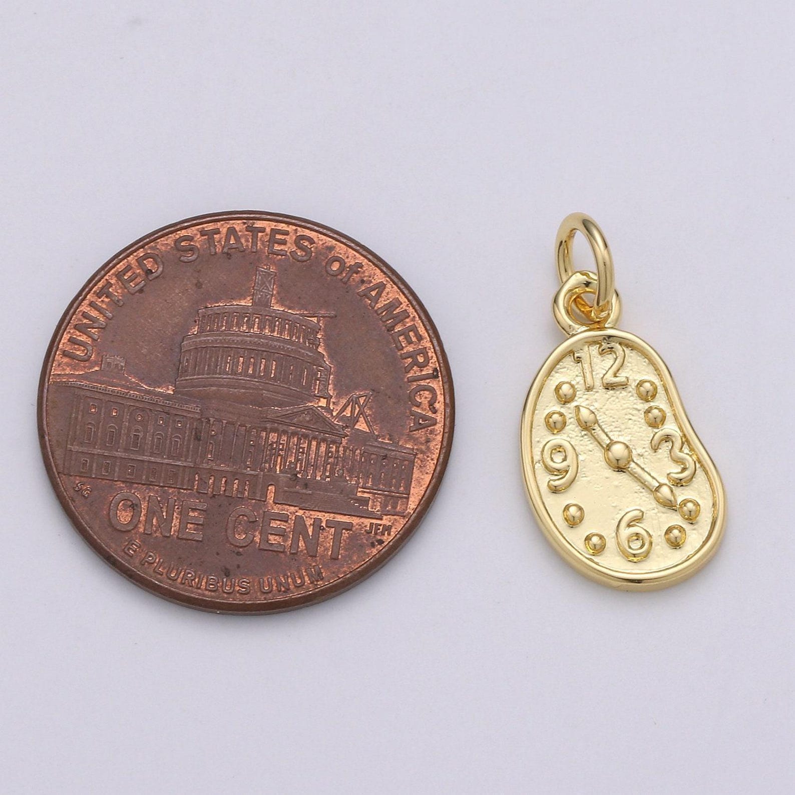 1pc Watch in Baroque Shape 24k Gold Charm, Watch Pendant Charm, Charm ...