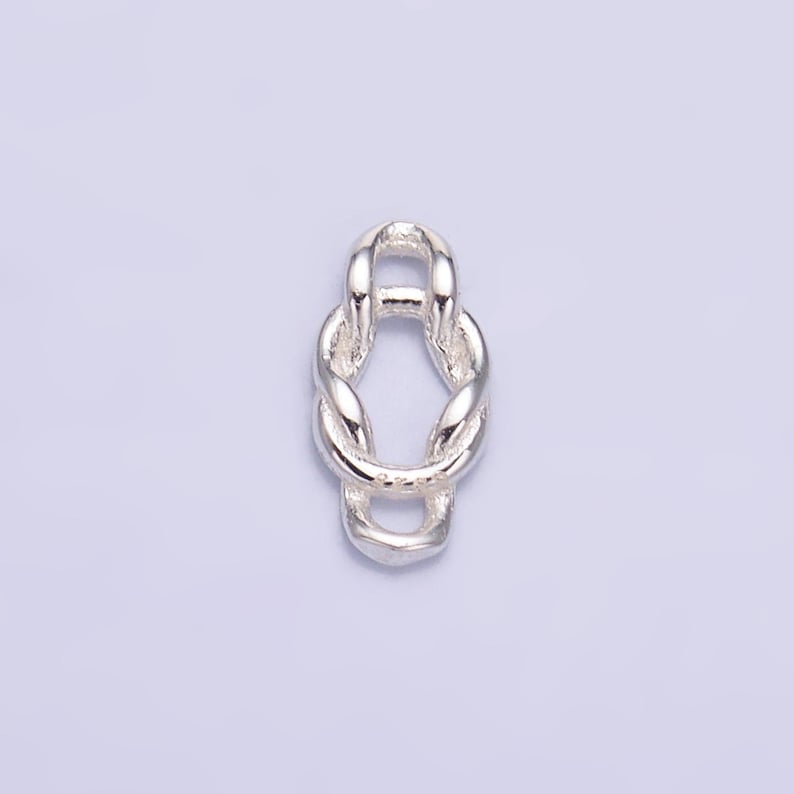Sterling Silver S925 Mini Twisted Rope Charm Connector Gold Vermeil ...