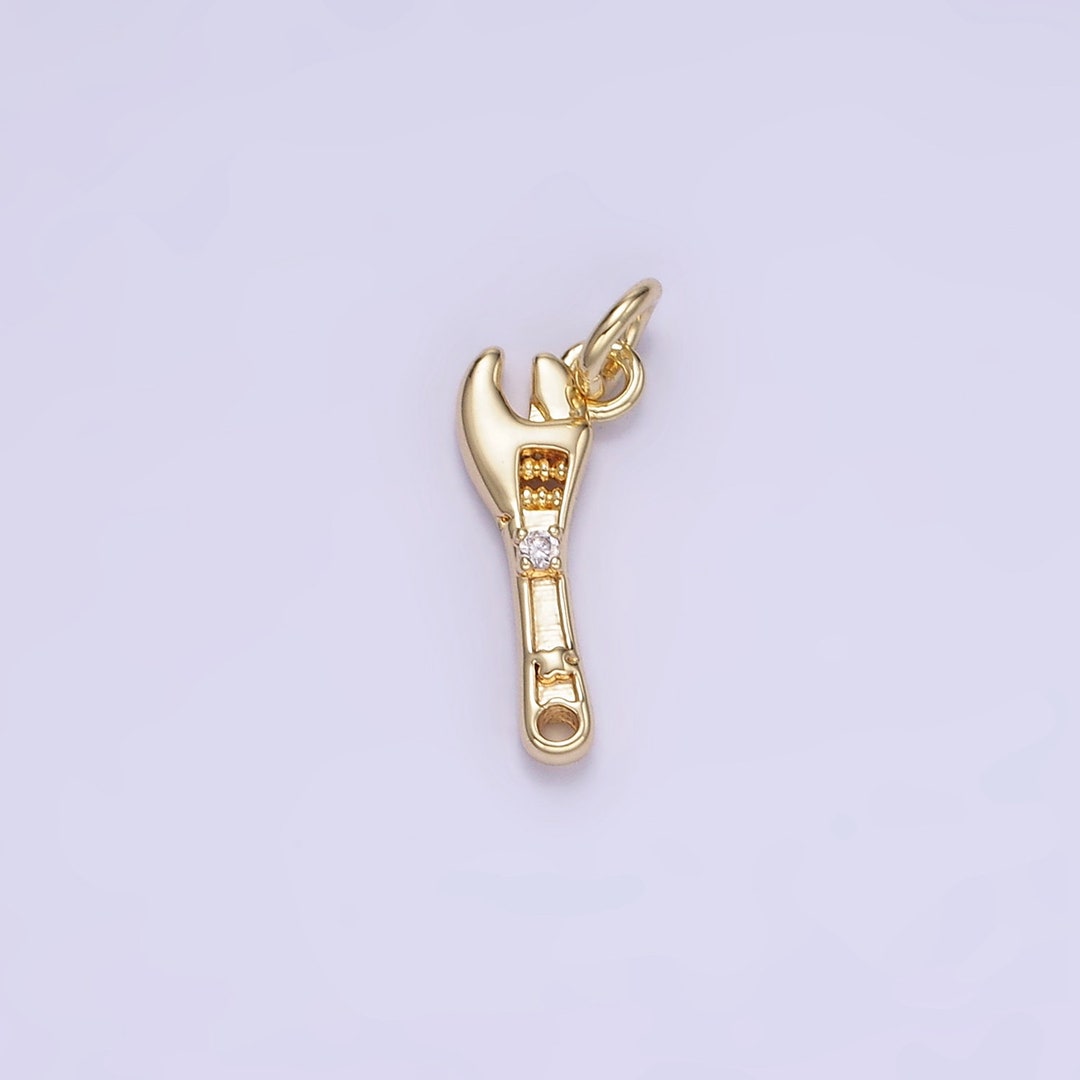 Mini Gold Wrench Charm Spanner Pendant Gold Mechanic Charm Cool Charm ...
