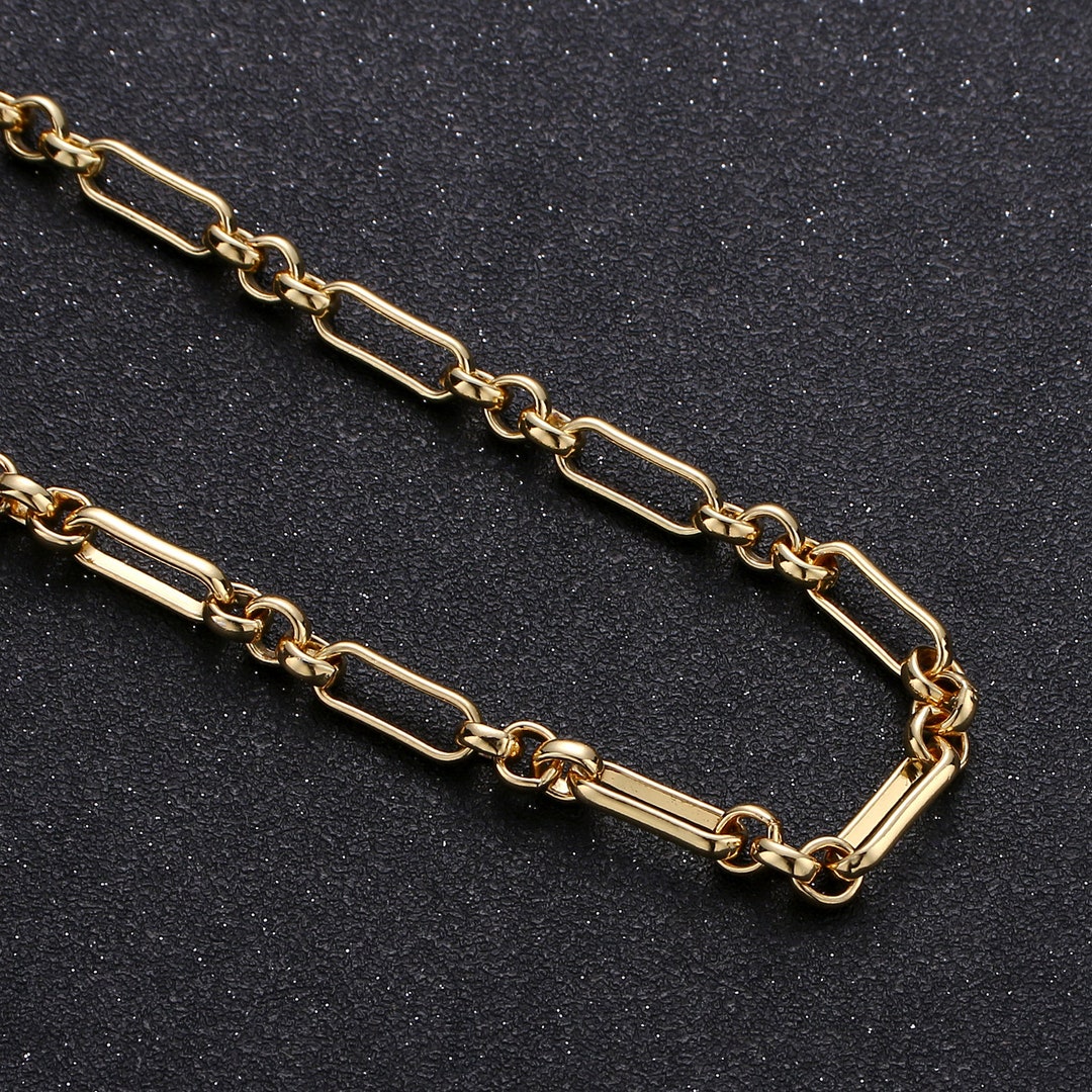 24K Gold Plated Figure 8 Chain by Yard, Gold Figure Eight Chain by Foot ...