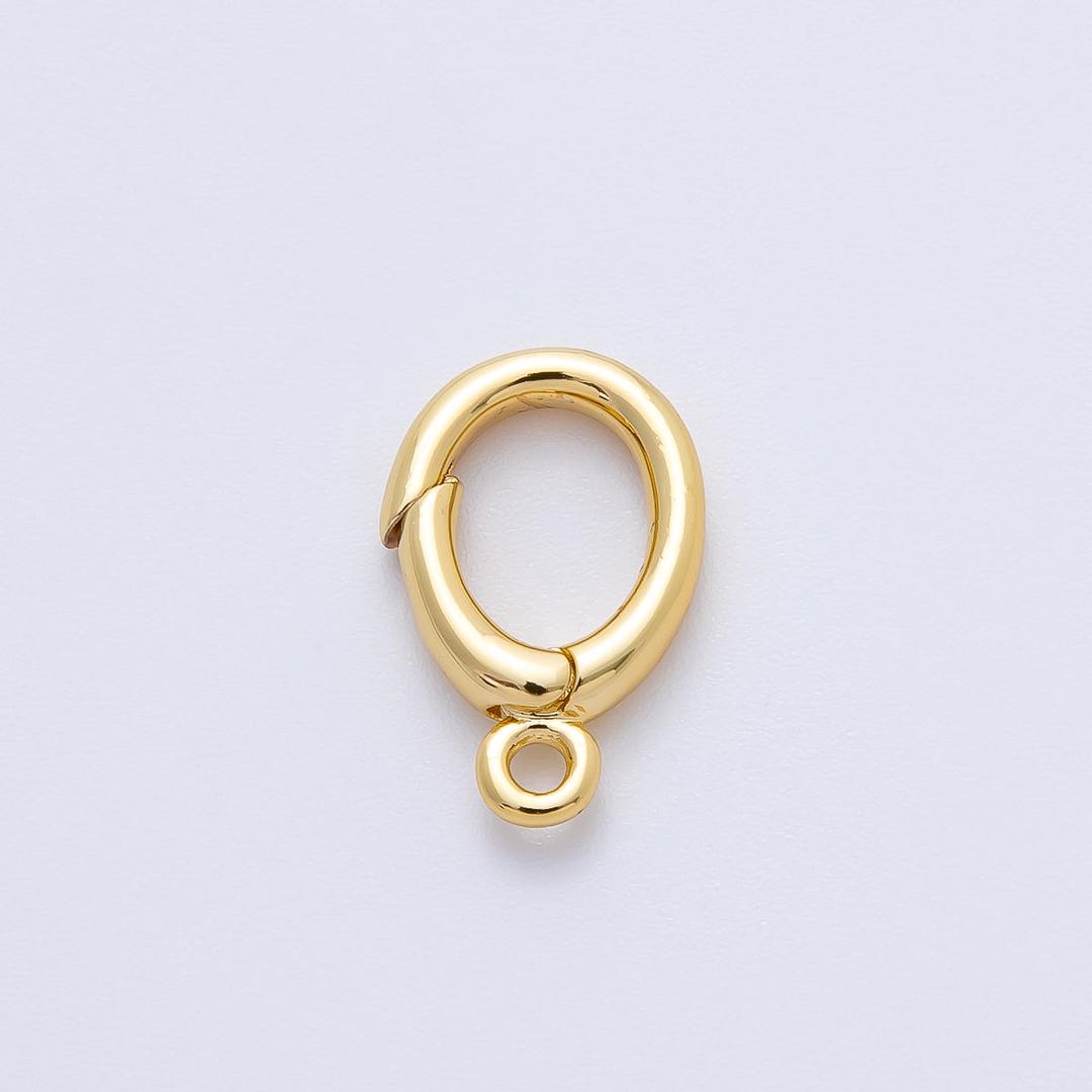 18K Gold Filled 16mm Round Push Gate Clasp Open Loop Closure Finding ...