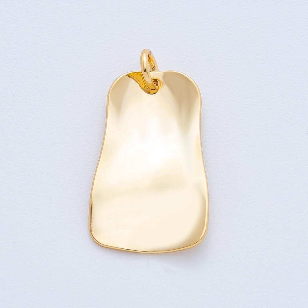 Modern Gold Organic Freeform Shape Pendant Charm Necklace Jewelry ...