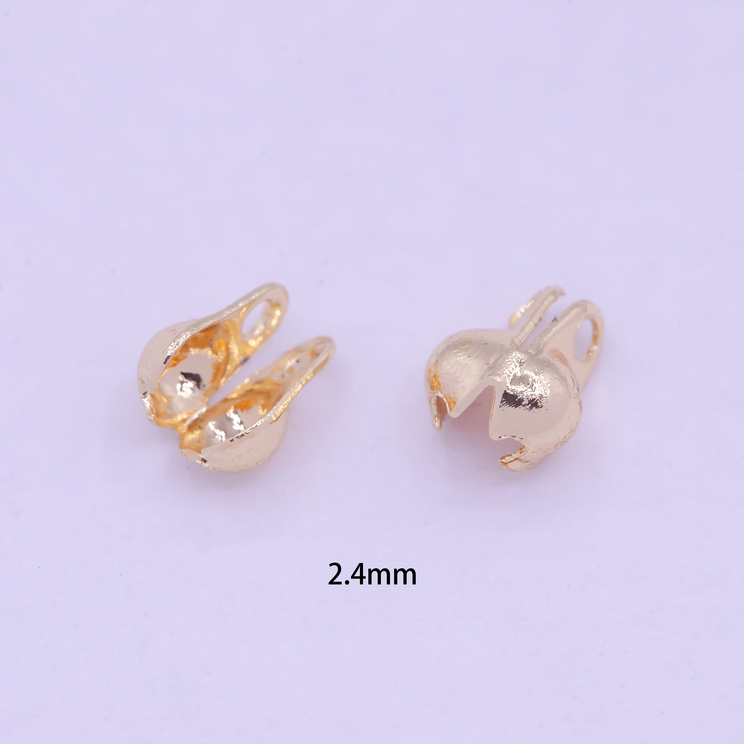 Gold Round Ball 2.4mm Bead Pinch Clasp for Jewelry Making - Etsy
