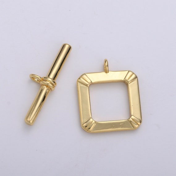 1 Set 15mm Gold Toggle Clasp Square Toggla Clasp for Jewelry - Etsy