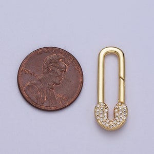 Small Gold Spring Gate Ring, Push Gate Ring 24.9x9.5mm Micro Pave Paper ...