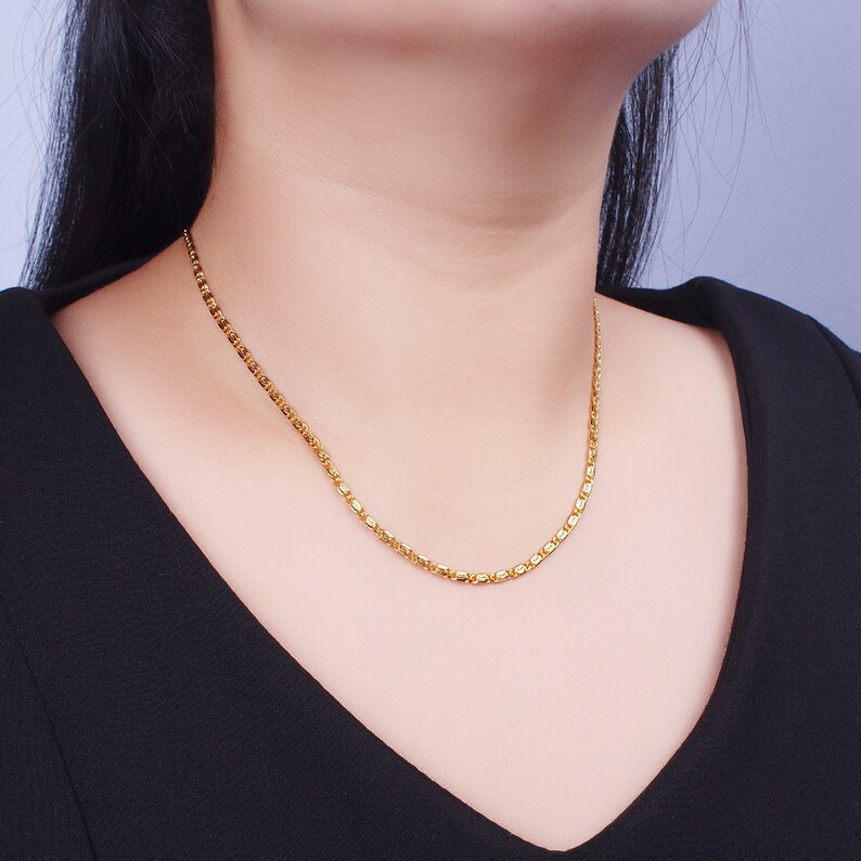Gold Scroll Chain Necklace Fancy Snail Chain Silver Scroll - Etsy