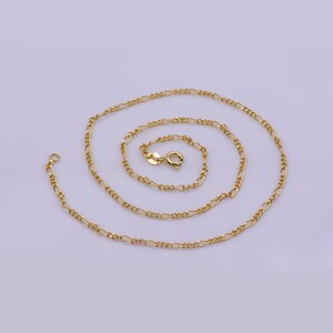 1pc 17.7'' Ready to Use Fancy Gold Figaro Necklace Chain,layering ...