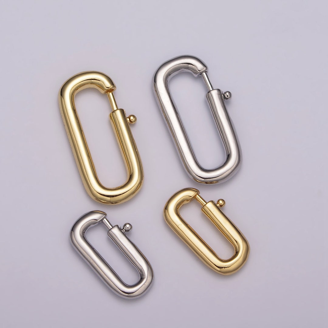 Pull Gold Spring Gate Oval Clasp, Silver Open Close Gate Ring, Charm ...