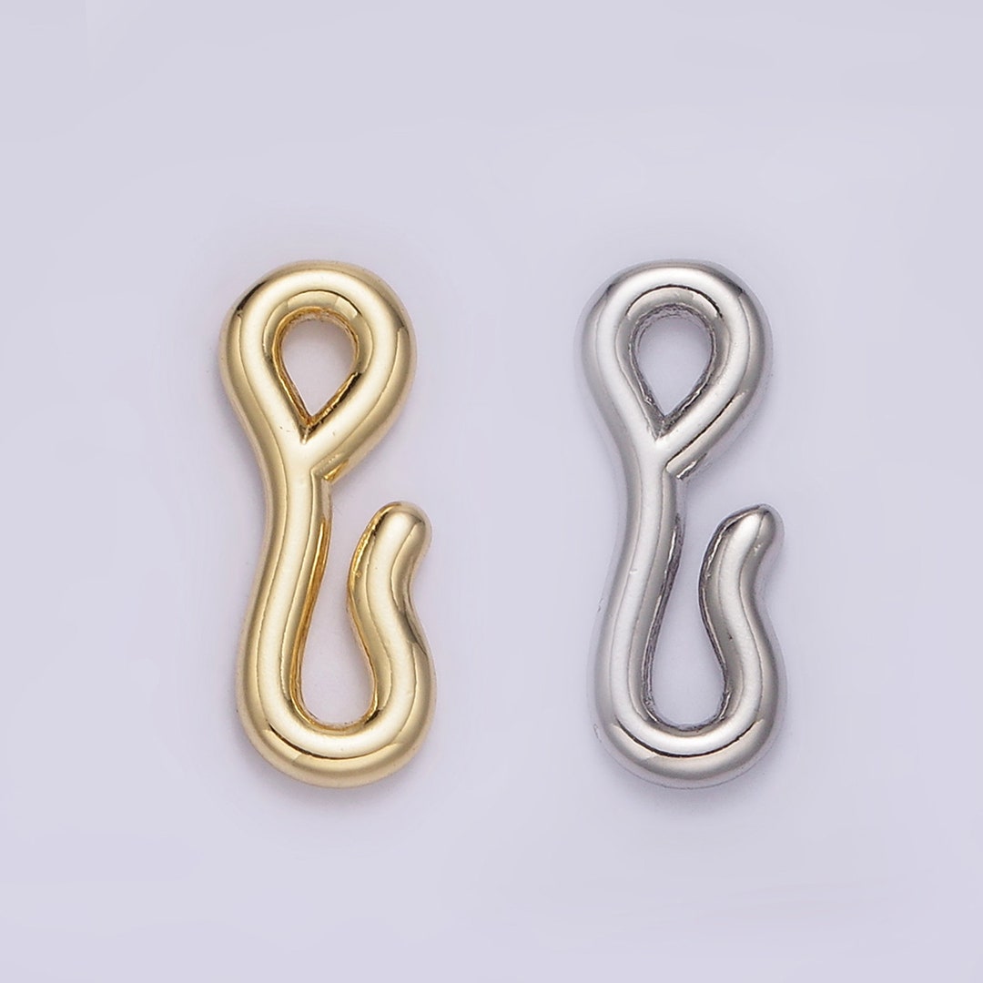 Mini Hook and Eye Clasp Gold S-hook Clasp for Bracelets, Necklaces ...