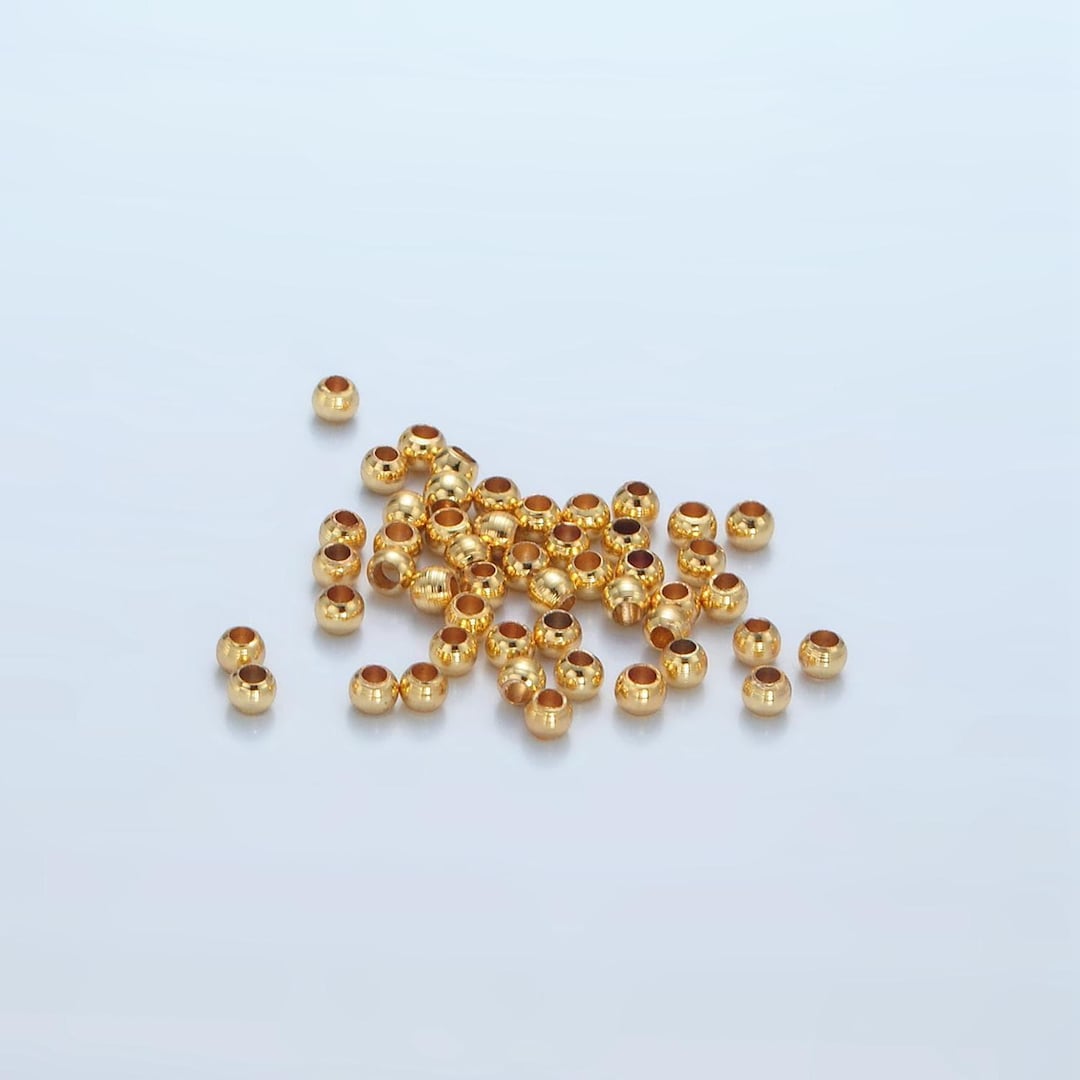 100 Pcs 24k Gold Filled Round Spacer Beads, Gold Donut Spacer Beads 2mm ...