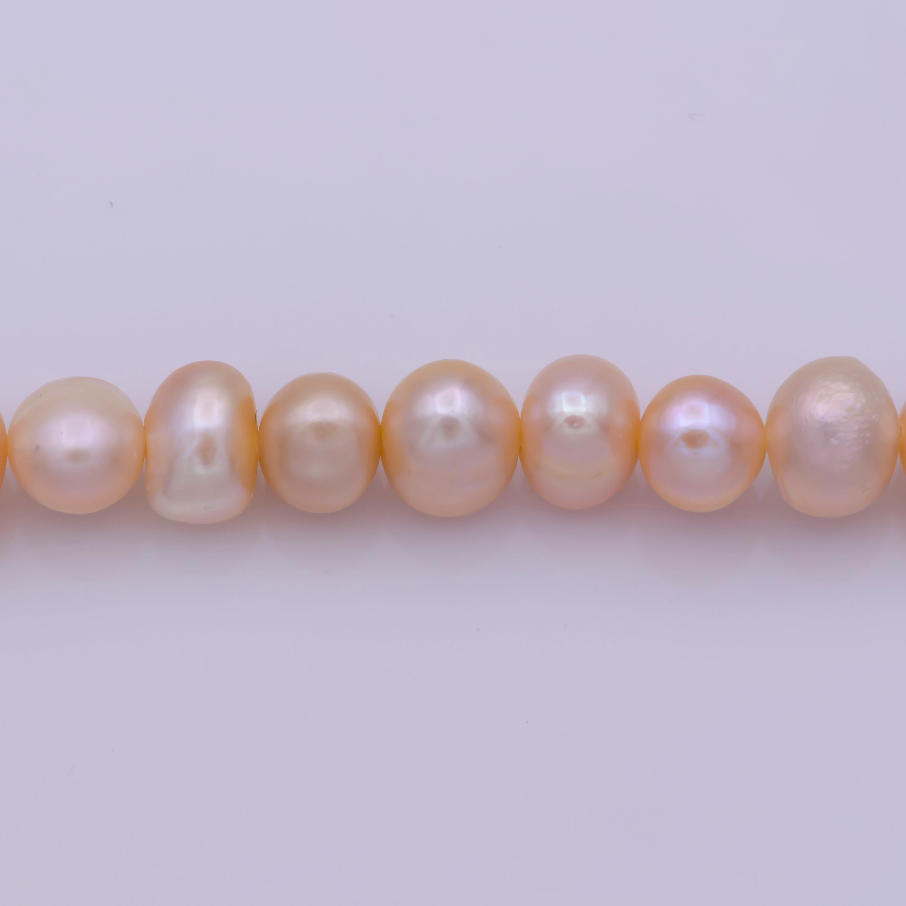 Peach Pearl Necklace Fresh Water Pearl Baroque Rolo Gold - Etsy