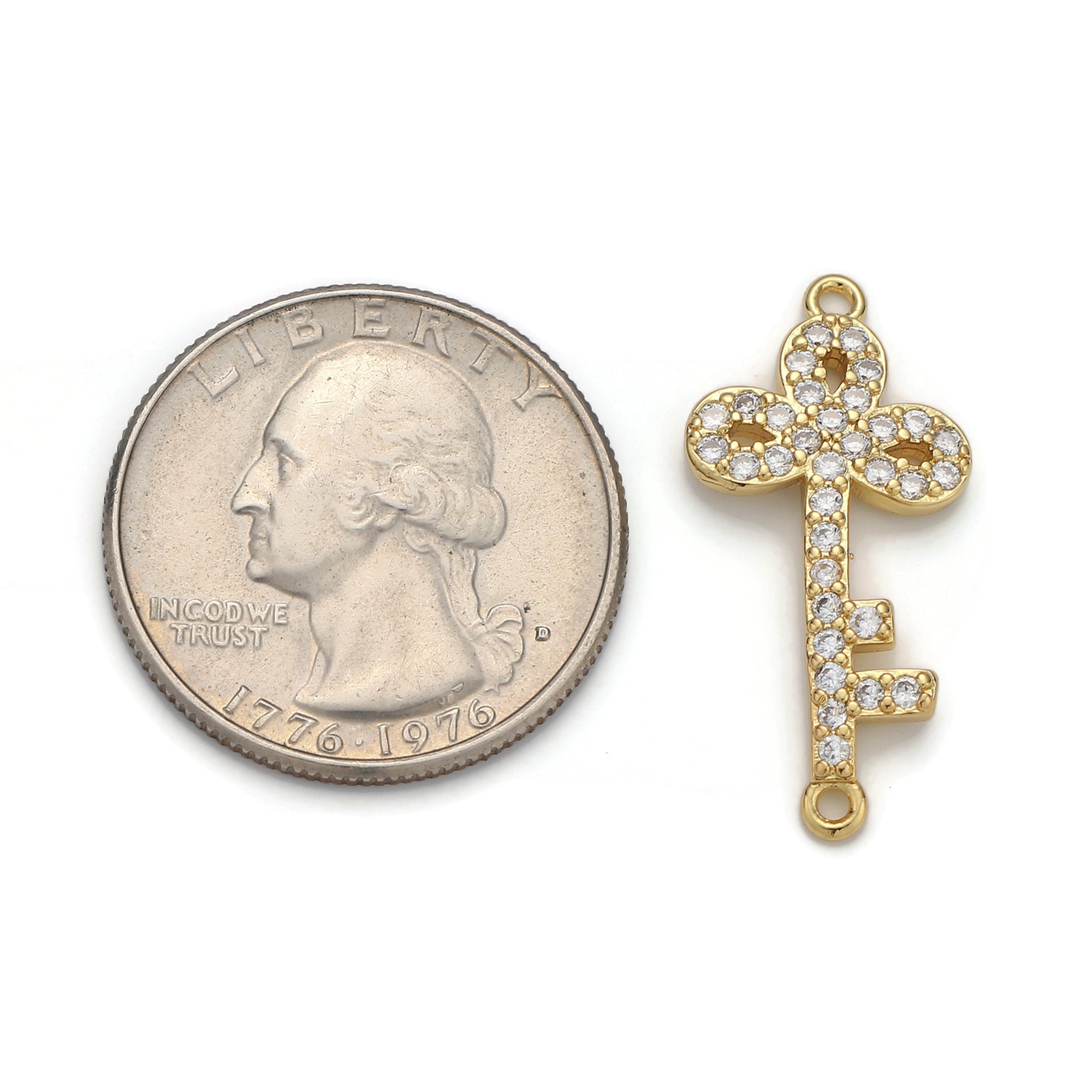 1pc 24k Gold Micro Pave Key Charm Cubic Zirconia Key Pendant - Etsy Ireland