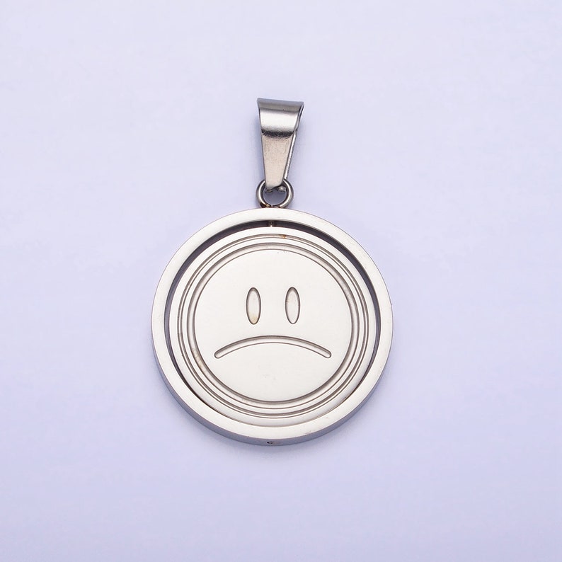 Emotion Charm Emoticon Inspired Stainless Steel Spinning - Etsy