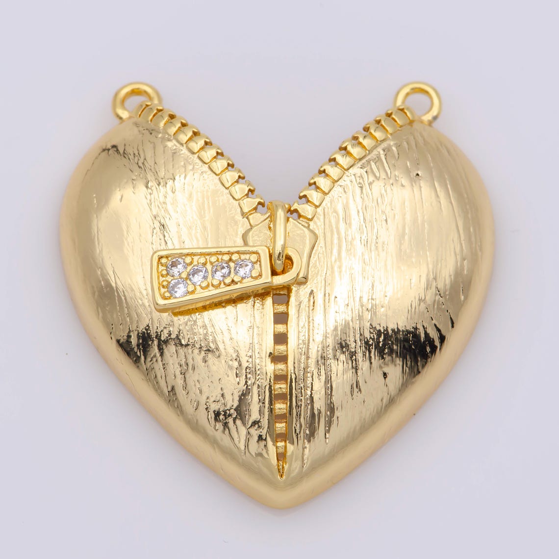 Open My Heart Charm Dangle Charm With Double Bail Hole for Necklace ...