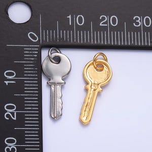 Mini Key Charm, Gold Pendant Charm, Mini Key Gold Charm for Bracelet ...