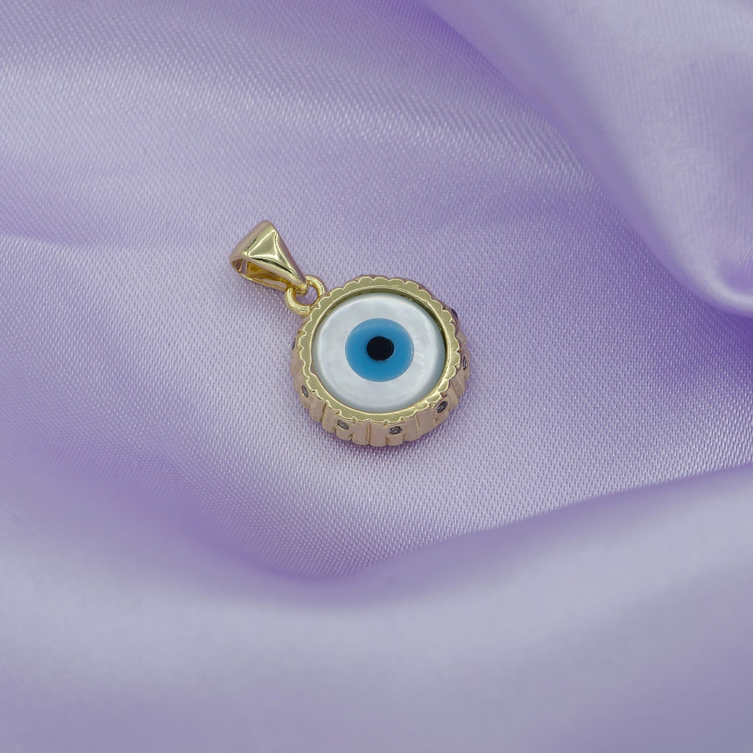 Dainty Evil Eye Charm Small Tiny Evil Eye Pendant Eye of Ra Minimalist ...