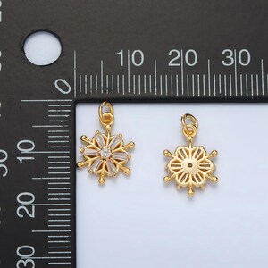 Mini Gold Snow Charm Tiny Snow Flake Charm Winter Charms 24k Gold ...
