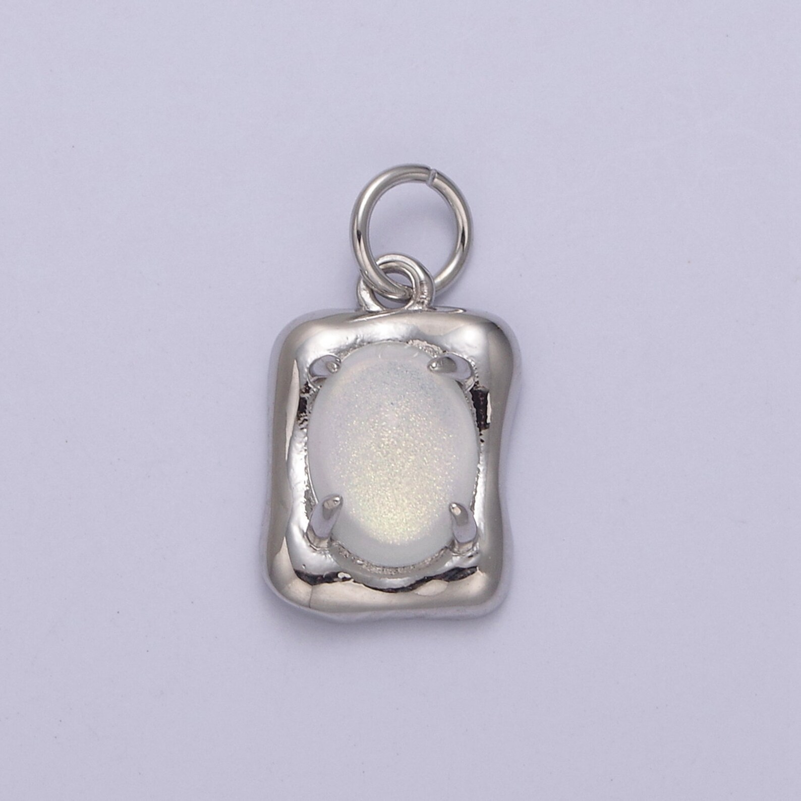 Mini Square Tag With Opal Stone for Minimalist Jewelry N460 - Etsy