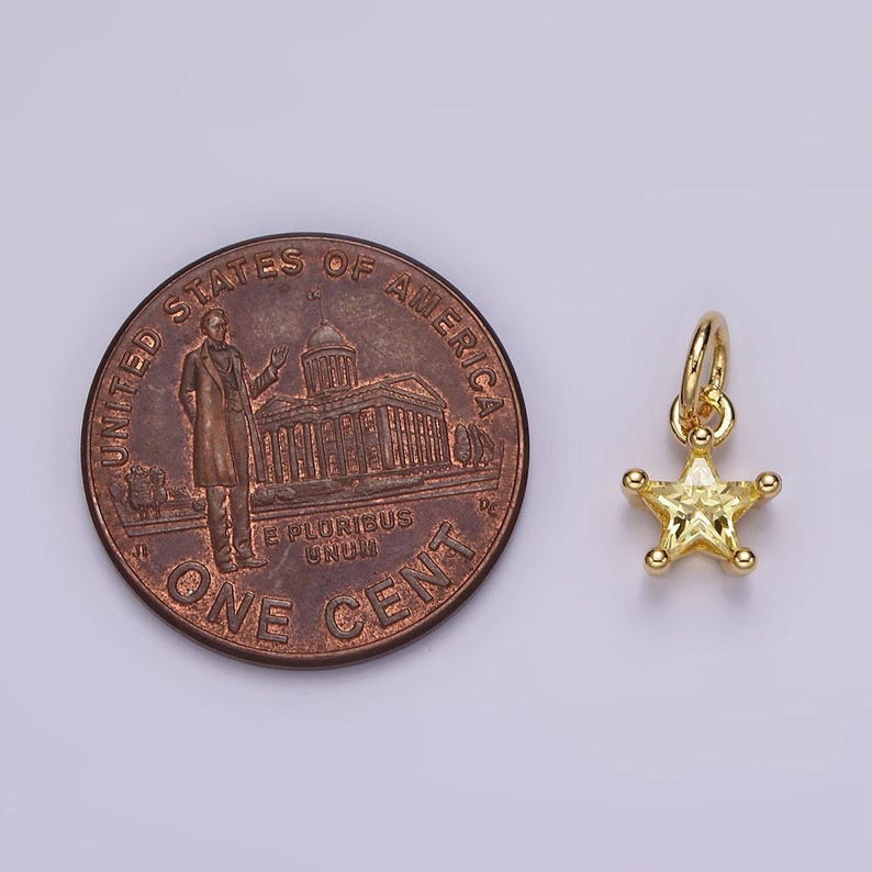 16k Gold Filled 11mm Cz Celestial Star Add-on Charm Mini Star Charm ...