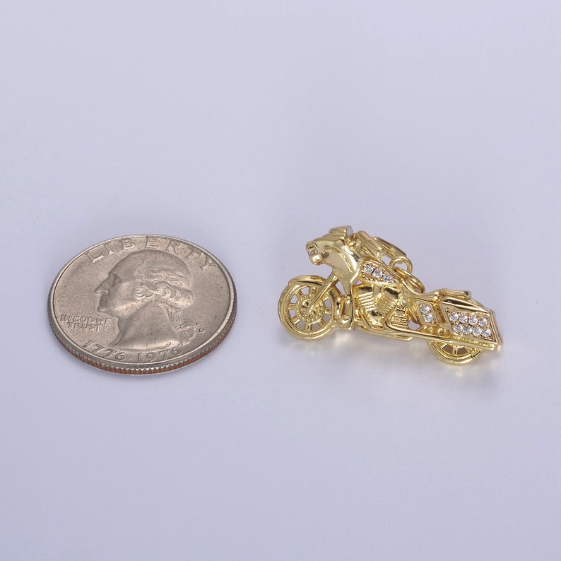 Gold Motorcycle Charm 3D Motorcycle Pendant Biker Charm - Etsy
