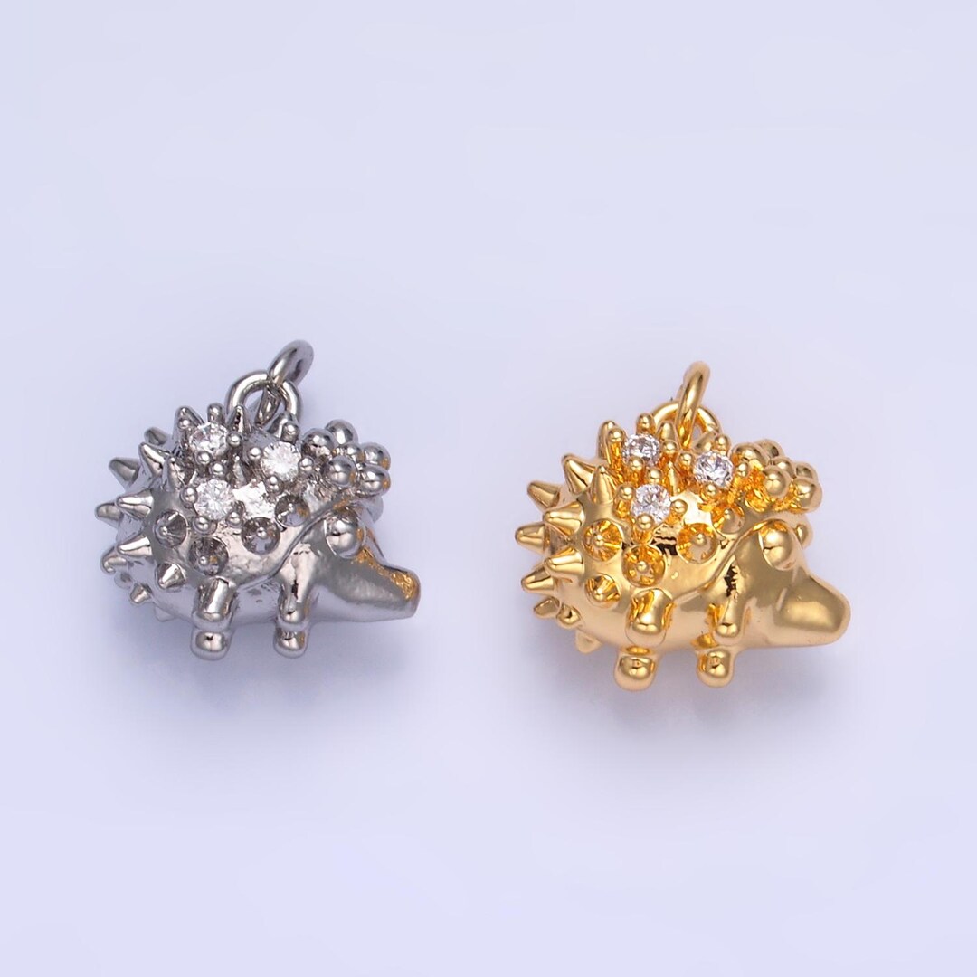 Mini 24k Gold Filled Hedgehog Charm, Porcupine Charm Pendant W380 - Etsy
