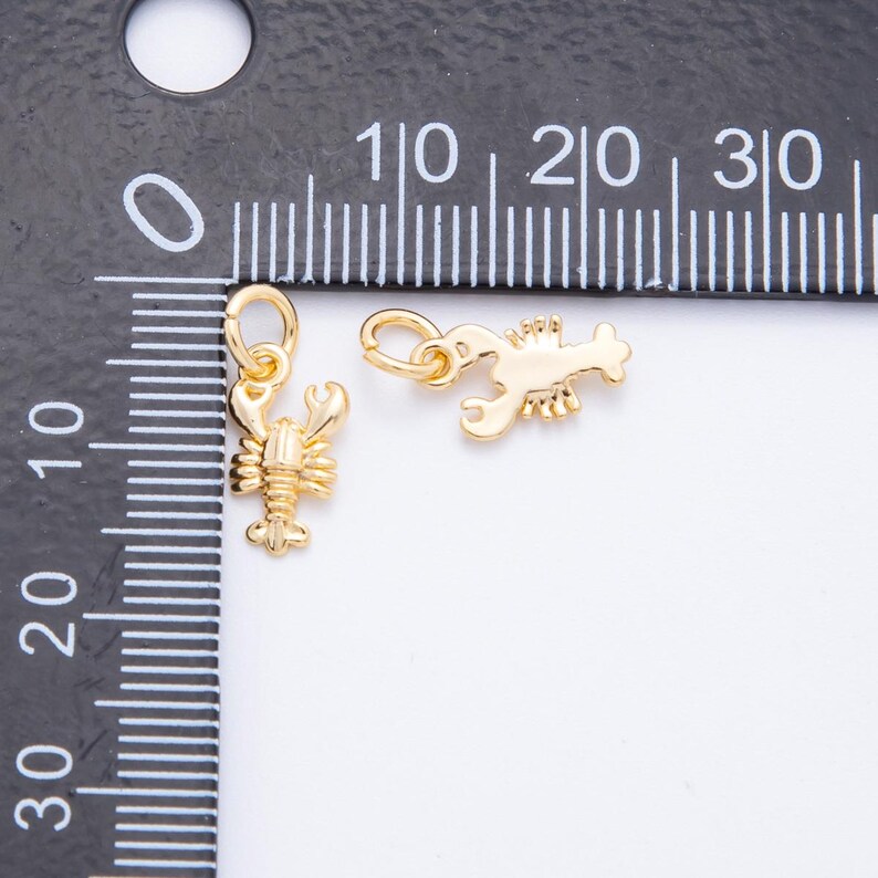 Mini Gold Filled Crawfish Necklace Charm Lobster Crawfish Boil Crawfish ...