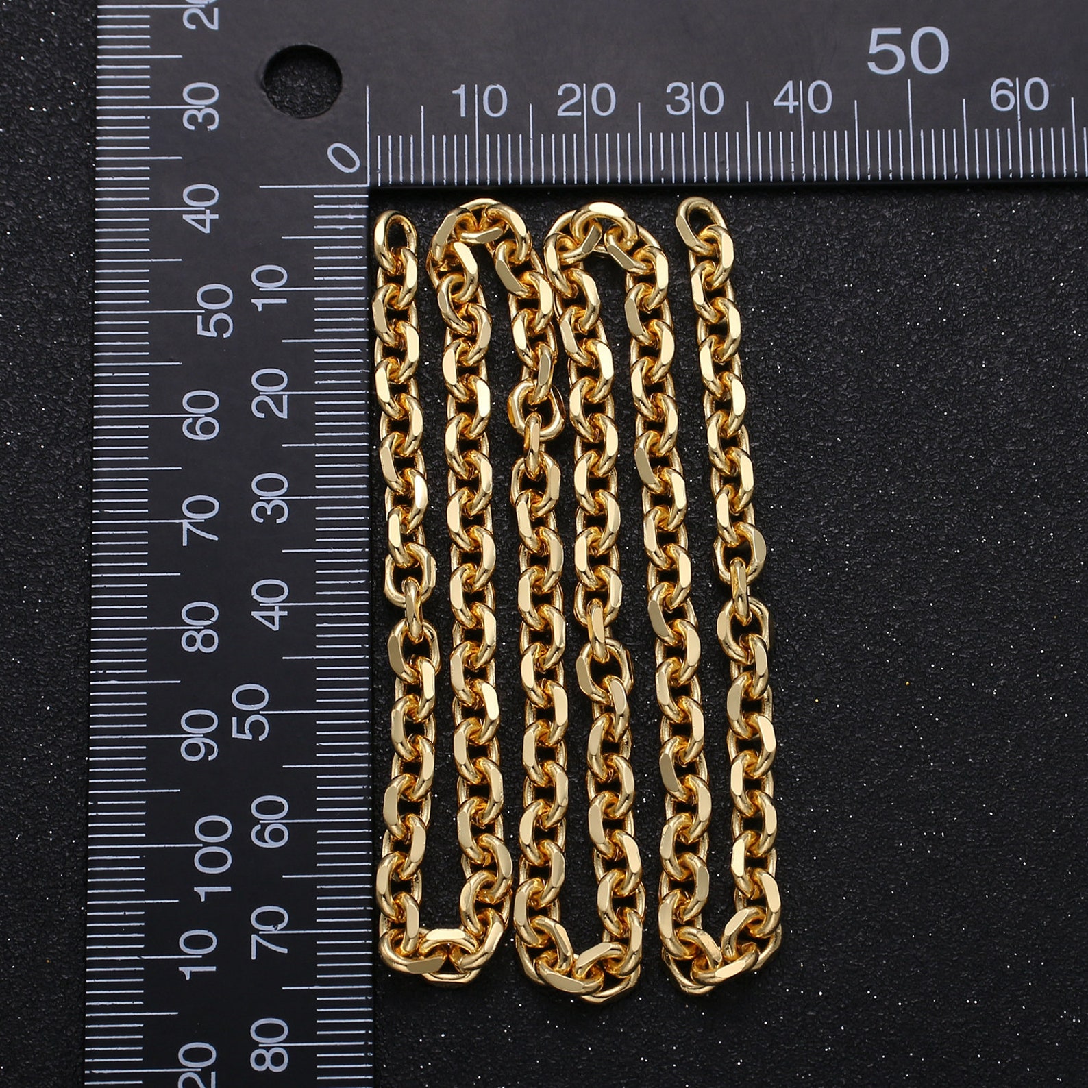 Gold Rolo Cable Chain by Yard Chunky Cable Rolo Chain by - Etsy