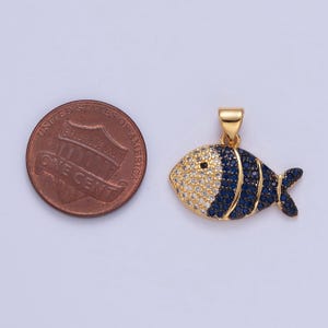 Iced Gold Clown Fish Charm Micro Colorful Cz Paved Sea Life Fish ...