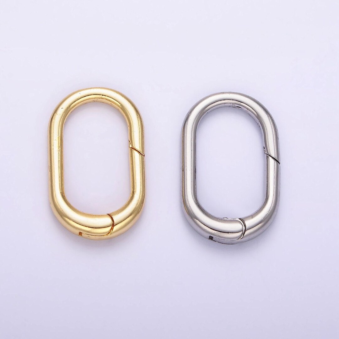 Gold & Silver Wide Oval Clasp Gold Filled | Z-803 - Etsy