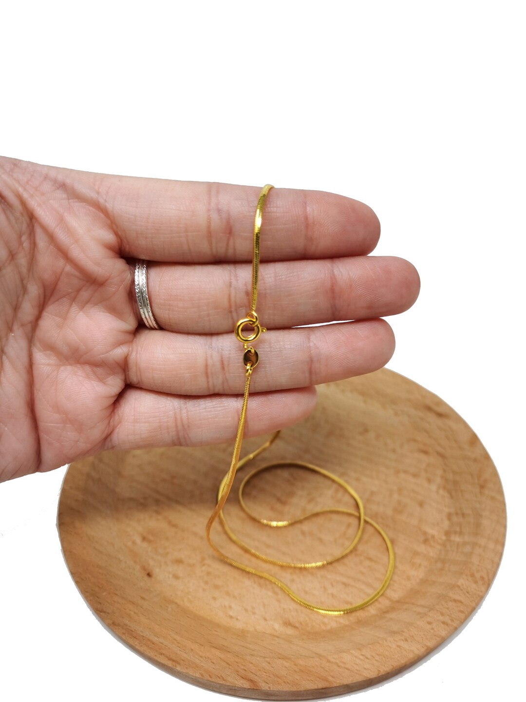 1pc 19.6'' Ready to Use 24K Gold Cocoon Necklace Chain, Layer Snake ...