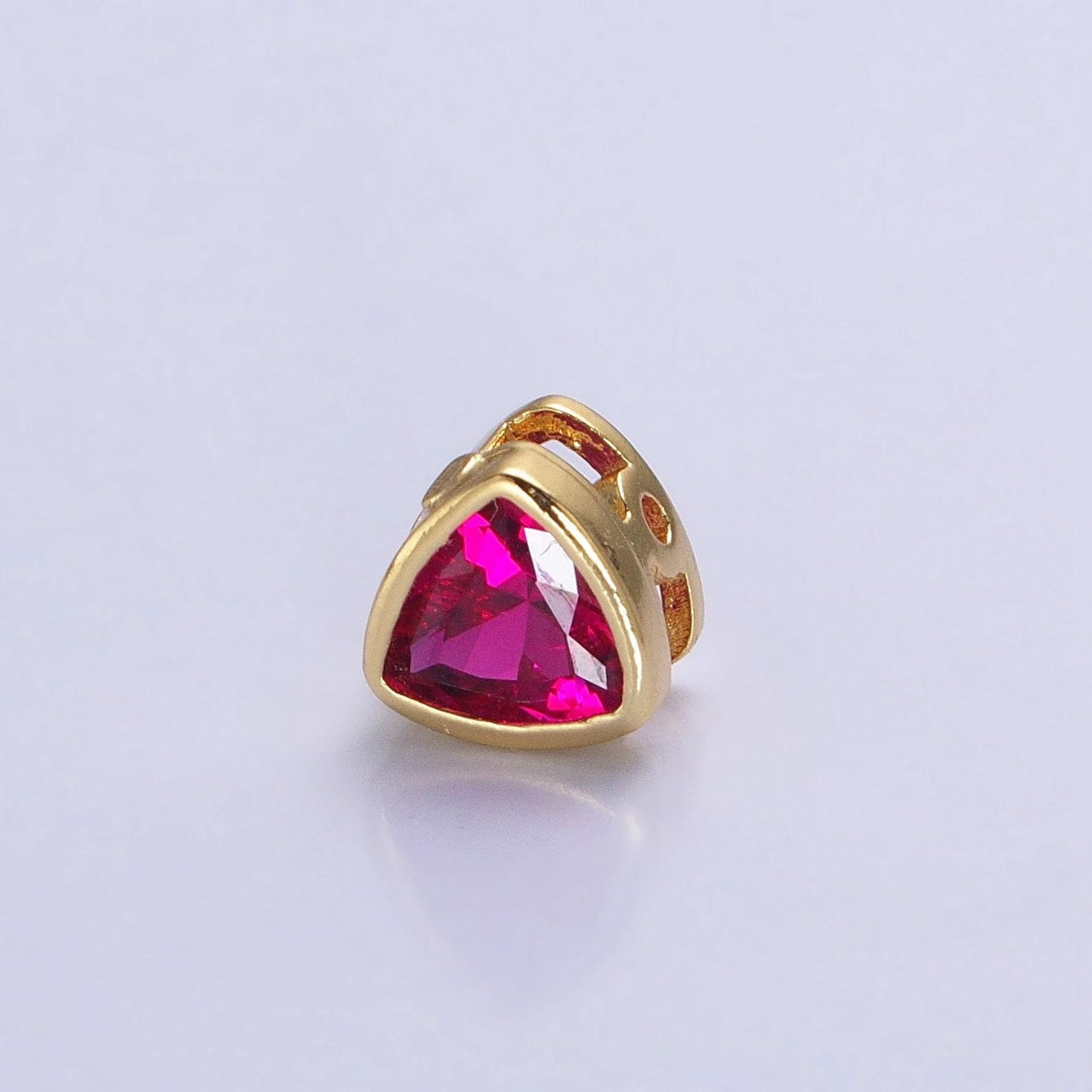 7mm Gold Plated Dainty Cz Triangle Spacer Bead, Gold Geometric Spacer ...