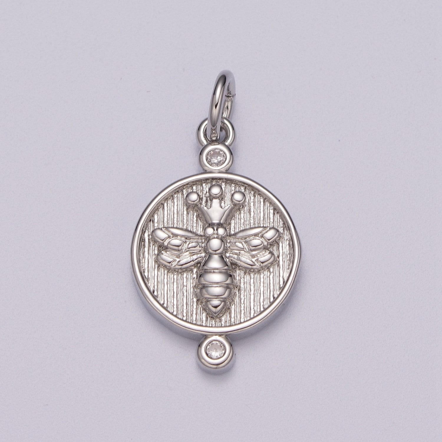 Gold Bee Charm-fly CZ Charm Pendant Circle Charm Round Disc | Etsy